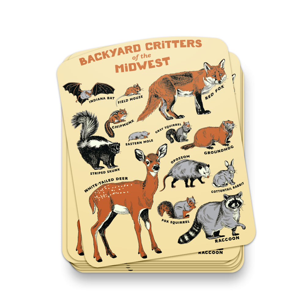 Backyard Critters of the Midwest Sticker – United State of Indiana