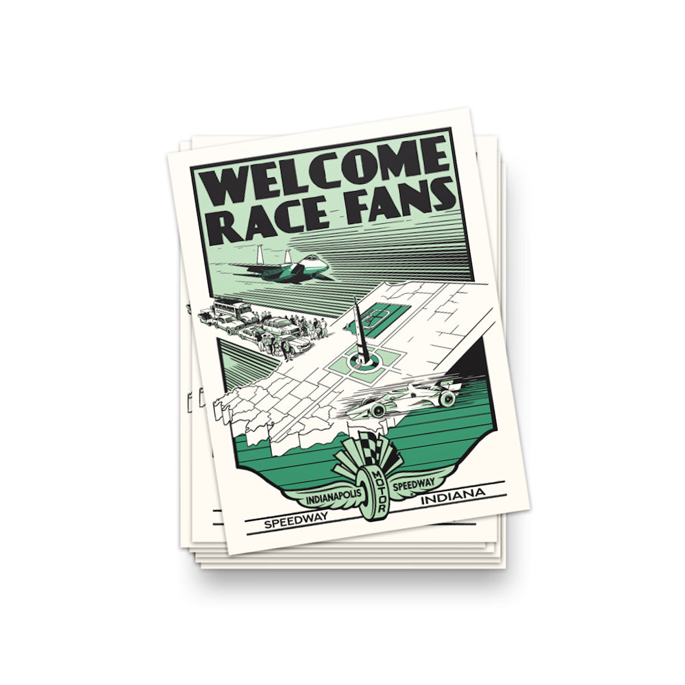 Vintage Welcome Race Fans Sticker – United State of Indiana