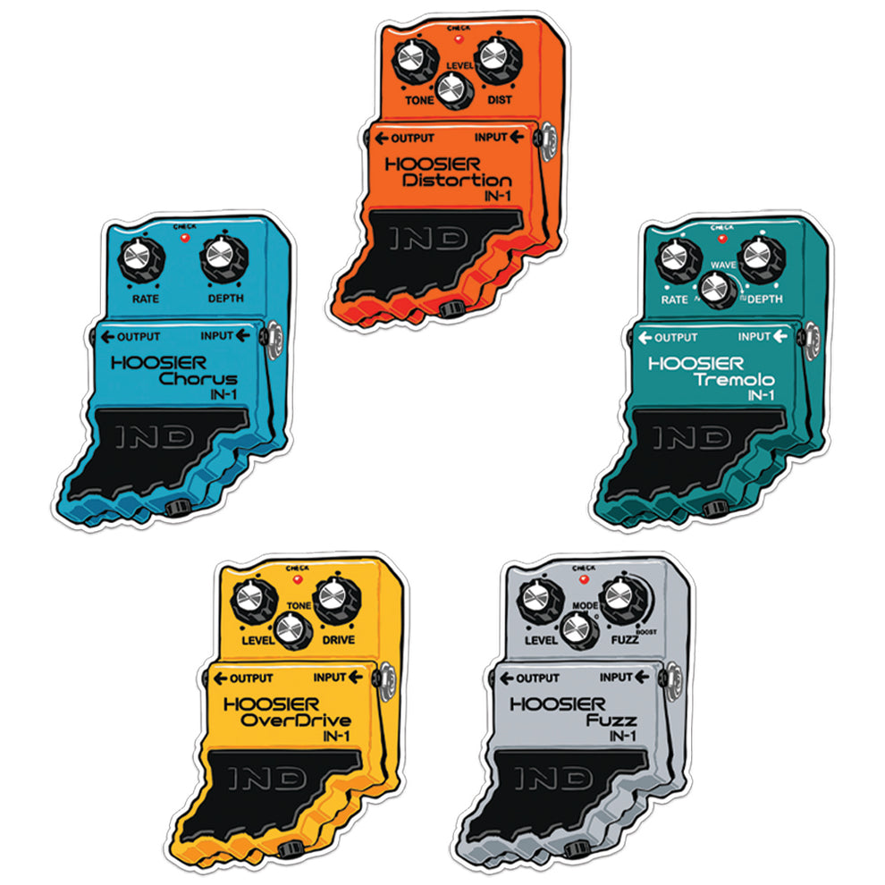Hoosier Guitar Pedal Sticker Pack – United State of Indiana