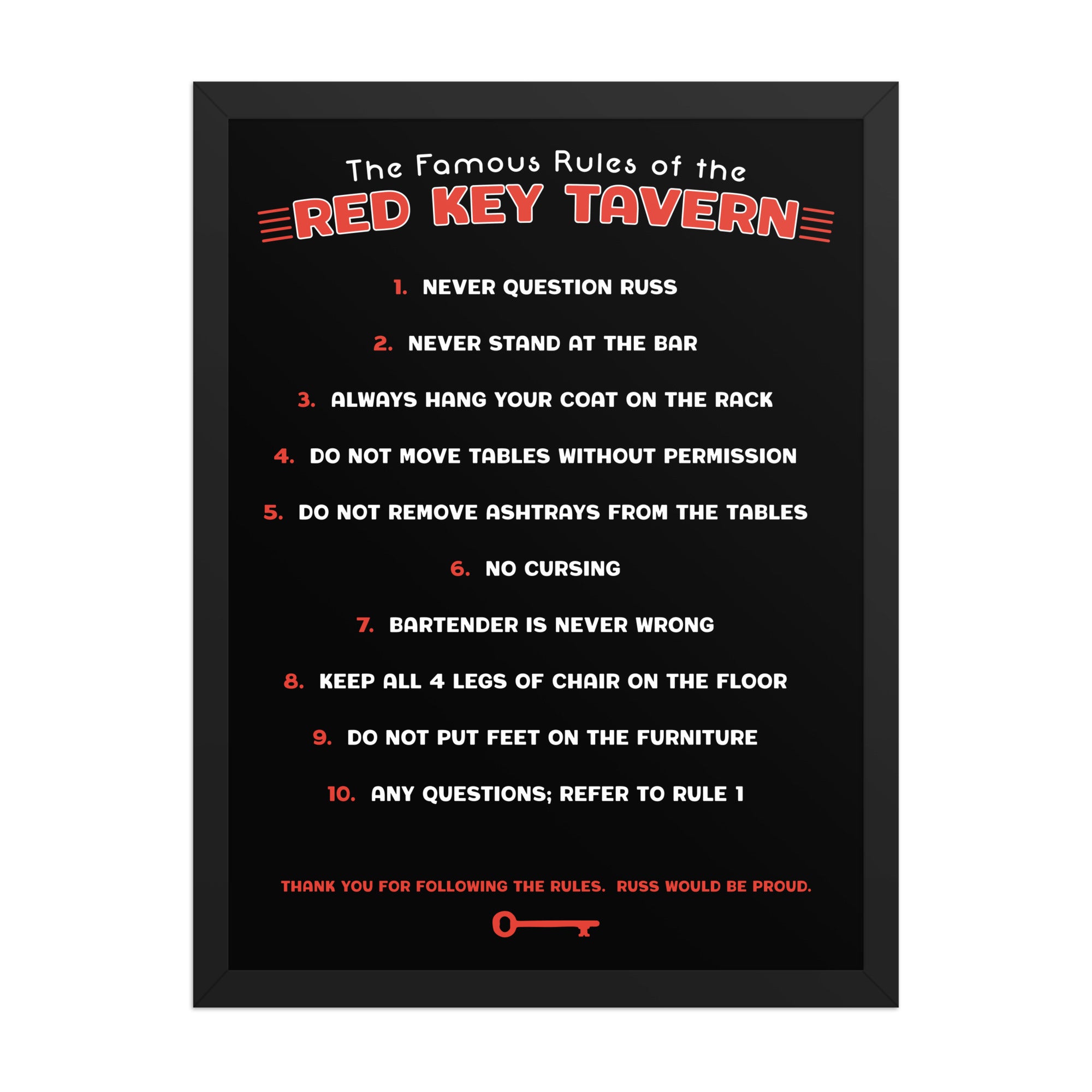 Red Key Rules Poster – United State of Indiana